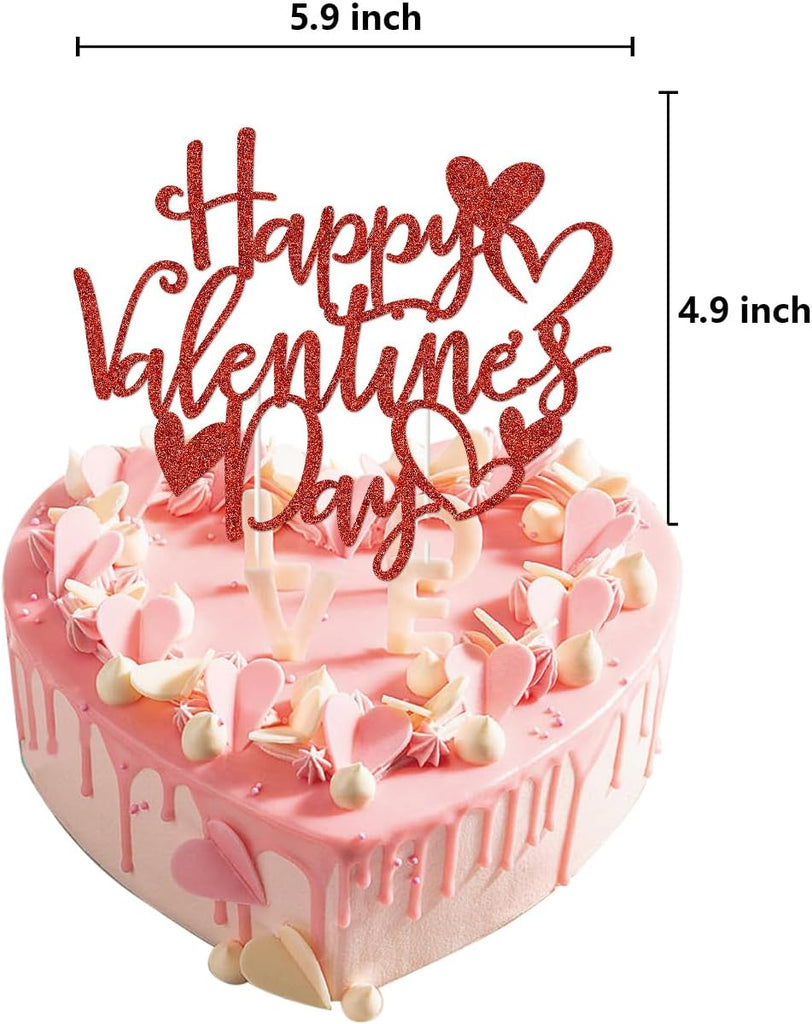 25 Pcs Valentines Cake Toppers, Valentines Day Cake Decorations Valent ...