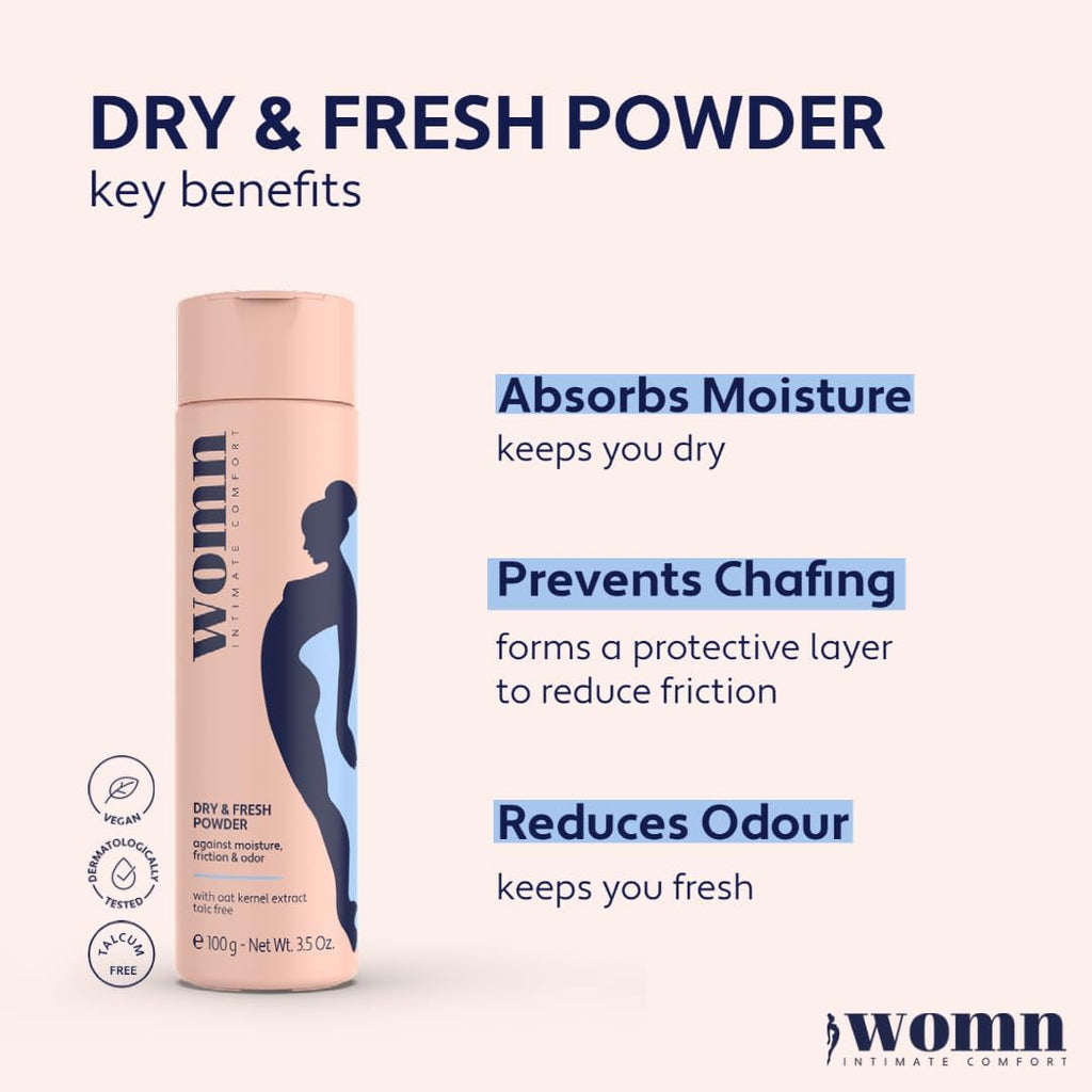 womn Intimate Comfort Dry & Fresh Powder Talc-Free Body Powder Against ...