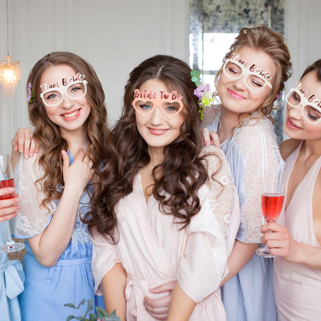 Shining She 16 Pack Hen Party Glasses, 15 White Team Bride Glasses 1 R ...