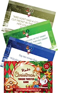RUDE TONGUE TWISTERS Christmas Game Cards innuendo, secret Santa, work ...